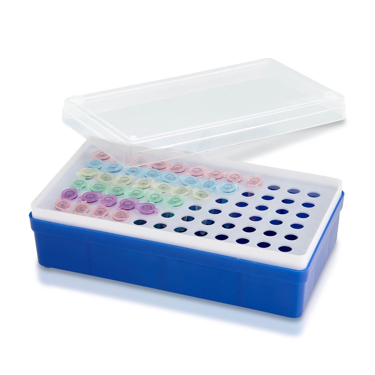 Ice Rack™ for 72 × 0.5mL tubes, detachable lid, tube platform, and bas